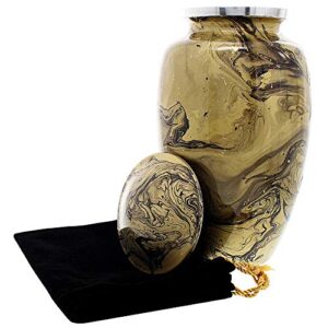 Trupoint Memorials Cremation Urns for Human Ashes - Decorative Urns, Urns for Human Ashes Female & Male, Urns for Ashes Adult Female, Funeral Urns - Golden, Large