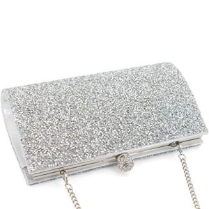 MagicLove Bling Evening Bag for Women Rhinestone Crystal Clutch Purse Silver