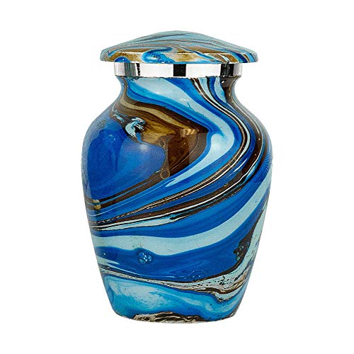 Trupoint Memorials Cremation Urns for Human Ashes - Decorative Urns, Urns for Human Ashes Female & Male, Urns for Ashes Adult Female, Funeral Urns - Ocean, 4 Small Keepsakes