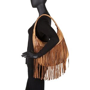 Scully Women's Fringe Hobo Bag Tan One Size