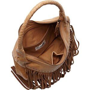 Scully Women's Fringe Hobo Bag Tan One Size