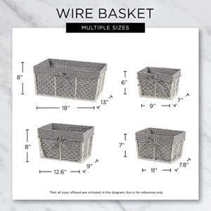 DII Farmhouse Chicken Wire Storage Baskets with Liner, Medium, Rustic Natural, 11x7.88x7", 2 Piece