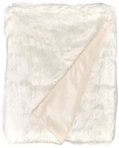 north end decor faux fur throw blanket, mongolian long hair white