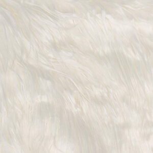 North End Decor Faux Fur Throw Blanket, Mongolian Long Hair White