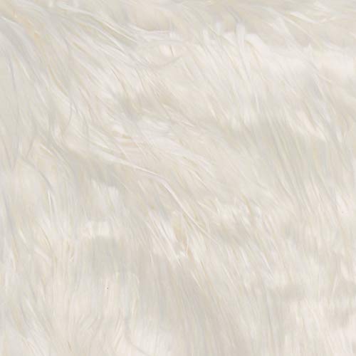 North End Decor Faux Fur Throw Blanket, Mongolian Long Hair White