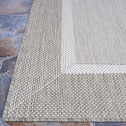 Couristan Recife Stria Texture Indoor/Outdoor Area Rug, 3'9" x 5'5", Champagne-Taupe