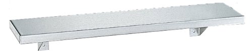 Bobrick 296 Stainless Steel Shelf, Satin Finish, 18" Length x 6" Width