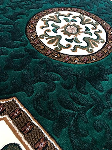 Kingdom Traditional Area Rug Hunter Dark Green Persian Design D123 (8 Feet X 10 Feet)