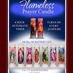 Senor de Los Milagros| LED Flame Less Prayer Candle with Automatic Timer | Spanish | 7-Day Novena Candlelight Vigils | Catholic Religious Gifts