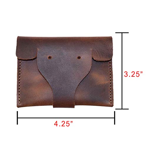 Hide & Drink, Leather Card Pouch Elephant/Coins & Folded Bills/Wallet/Cable Holder/USB/SD/Change, Handmade Includes 101 Year Warranty :: Bourbon Brown