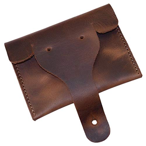 Hide & Drink, Leather Card Pouch Elephant/Coins & Folded Bills/Wallet/Cable Holder/USB/SD/Change, Handmade Includes 101 Year Warranty :: Bourbon Brown