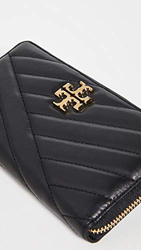 Tory Burch Women's Kira Chevron Zip Continental Wallet, Black, One Size