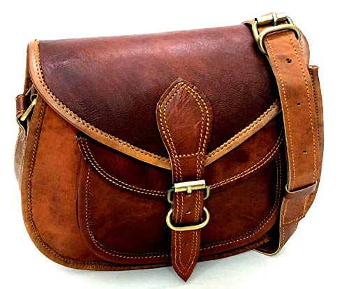 Firu-Handmade Women Leather Crossbody Bag for Women Satchel Ladies Purse Genuine Saddle Bag Leather Purses for Women Crossbody Bag Vintage Handmade Travel