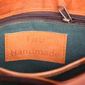 Firu-Handmade Women Leather Crossbody Bag for Women Satchel Ladies Purse Genuine Saddle Bag Leather Purses for Women Crossbody Bag Vintage Handmade Travel