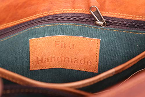 Firu-Handmade Women Leather Crossbody Bag for Women Satchel Ladies Purse Genuine Saddle Bag Leather Purses for Women Crossbody Bag Vintage Handmade Travel