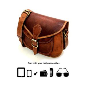 Firu-Handmade Women Leather Crossbody Bag for Women Satchel Ladies Purse Genuine Saddle Bag Leather Purses for Women Crossbody Bag Vintage Handmade Travel