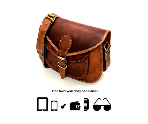 Firu-Handmade Women Leather Crossbody Bag for Women Satchel Ladies Purse Genuine Saddle Bag Leather Purses for Women Crossbody Bag Vintage Handmade Travel