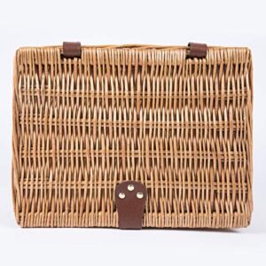 PICNIC TIME Catalina Picnic Basket for 2 - Wicker Picnic Basket with Picnic Set, (Red & White Plaid Pattern)