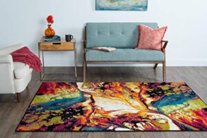 soleil contemporary abstract multi-color rectangle area rug, 5′ x 7′