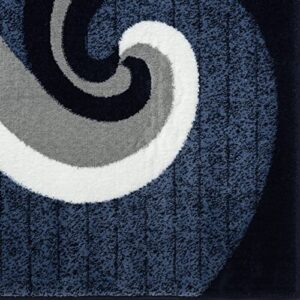 0327 Blue White Gray 5 x 7 Area Rug Abstract Carpet by Persian-Rugs