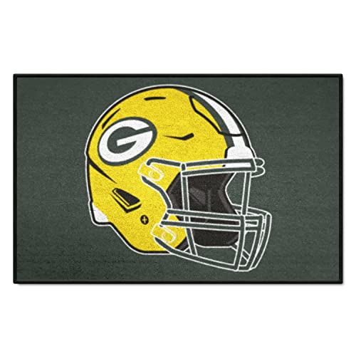 FANMATS 5757 Green Bay Packers Starter Mat Accent Rug - 19in. x 30in. | Sports Fan Home Decor Rug and Tailgating Mat - Packers Helmet Logo