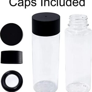 Upper Midland Products 10oz Empty Plastic Sensory Bottles With Black Lids, 14 Pk Round Clear Plastic Water Bottles BPA Free for Tea Juice Smoothie Water Milk