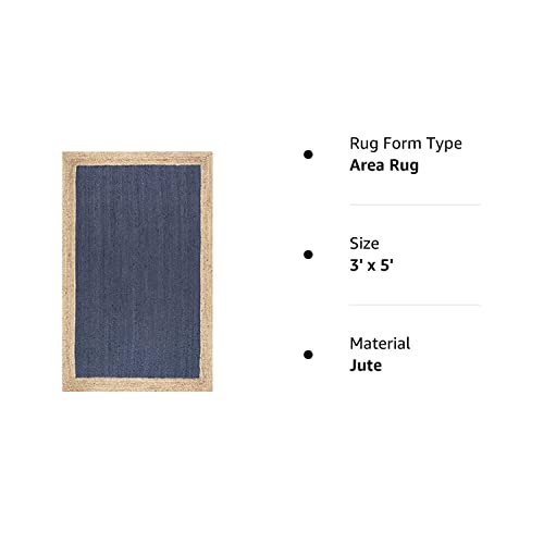 nuLOOM Eleonora Hand Woven Jute Area Rug, 3' x 5', Blue