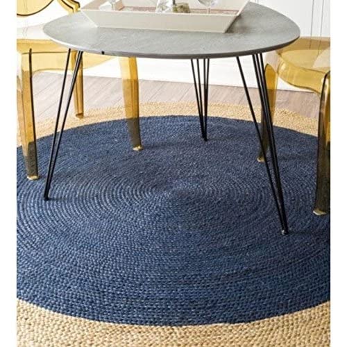 nuLOOM Eleonora Hand Woven Jute Area Rug, 3' x 5', Blue