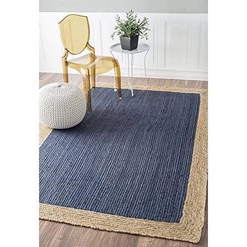 nuLOOM Eleonora Hand Woven Jute Area Rug, 3' x 5', Blue