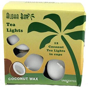 Aloha Bay Palm Wax Tea Lights with Aluminum Holder Candles, 7 Ounce