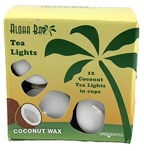 Aloha Bay Palm Wax Tea Lights with Aluminum Holder Candles, 7 Ounce