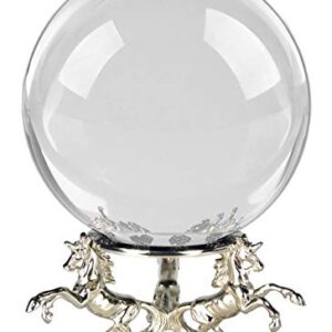 Amlong Crystal Clear Crystal Ball 150mm (6 inch) with Unicorn Stand and Gift Package for Decorative Ball, Lensball Photography, Gazing Divination or Feng Shui, and Fortune Telling Ball