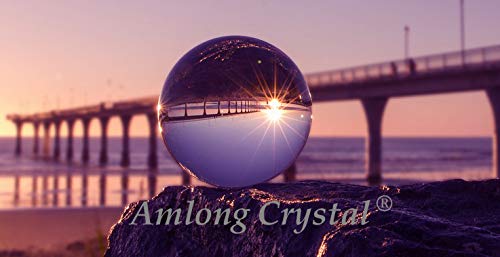 Amlong Crystal Clear Crystal Ball 150mm (6 inch) with Unicorn Stand and Gift Package for Decorative Ball, Lensball Photography, Gazing Divination or Feng Shui, and Fortune Telling Ball