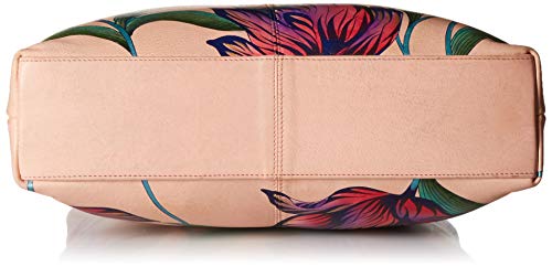 Anna by Anuschka Women's Genuine Leather Large Classic Shopper | Hand Painted Original Artwork | Tropical Toucan, One Size