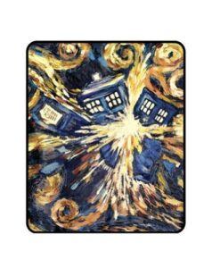 doctor who throw blanket – exploding tardis pandorica fleece – 50 x 60 afghan