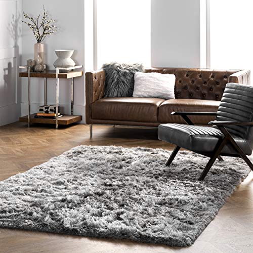 nuLOOM Latonia Silken Shag Area Rug, 5' x 8', Silver