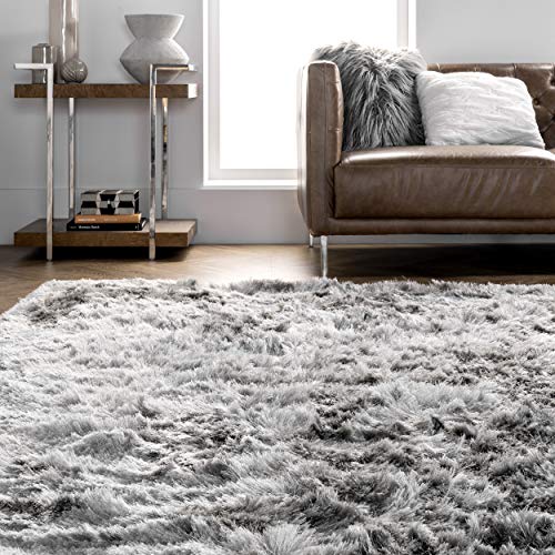 nuLOOM Latonia Silken Shag Area Rug, 5' x 8', Silver