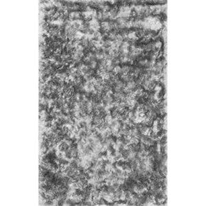 nuLOOM Latonia Silken Shag Area Rug, 5' x 8', Silver