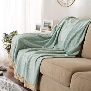 DII Diamond Stitch Woven Throw, Organic Modern, 50 x 60, Aqua