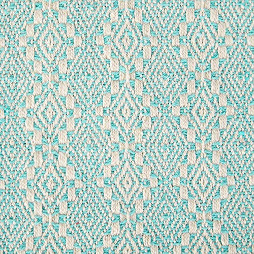 DII Diamond Stitch Woven Throw, Organic Modern, 50 x 60, Aqua