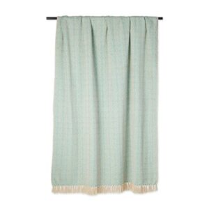 DII Diamond Stitch Woven Throw, Organic Modern, 50 x 60, Aqua