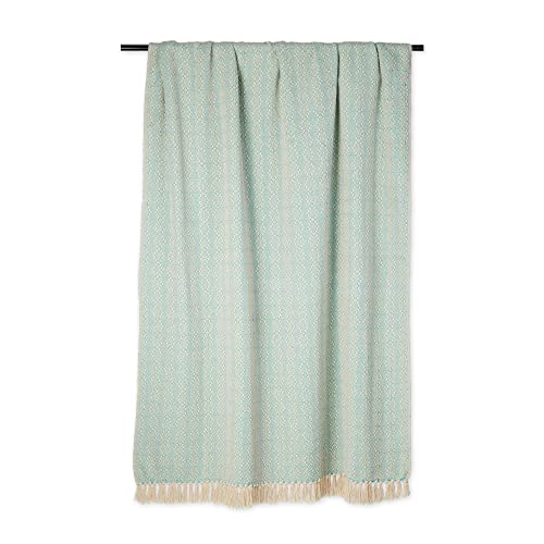 DII Diamond Stitch Woven Throw, Organic Modern, 50 x 60, Aqua