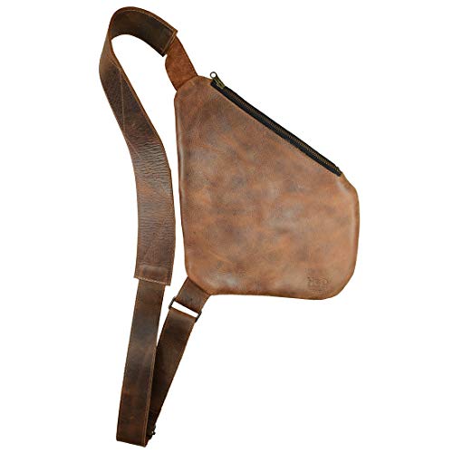 Hide & Drink, Everyday Crossbody Bag, Wallet & Phone Pouch, Made from Full Grain Leather, Commuting & Travel Accessories, Handmade Includes 101 Year Warranty :: Bourbon Brown