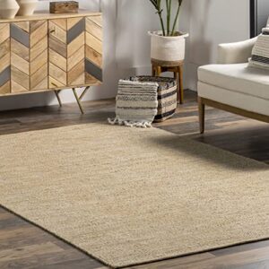 nuLOOM Alessi Solid Farmhouse Cotton Area Rug, 5' x 8', Beige