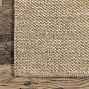 nuLOOM Alessi Solid Farmhouse Cotton Area Rug, 5' x 8', Beige