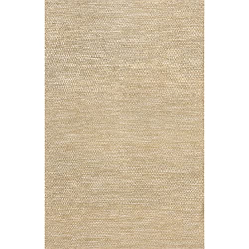 nuLOOM Alessi Solid Farmhouse Cotton Area Rug, 5' x 8', Beige