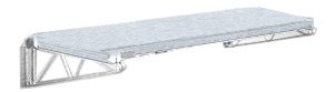 omega 14″ deep x 42″ wide x 7″ high fixed solid galvanized wall mount shelving kit