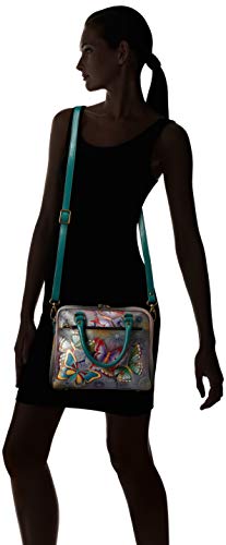 Anna by Anuschka Women’s Genuine Leather Medium Cross Body | Hand Painted Original Artwork | Chic & Stylish Organizer | Butterfly Paradise