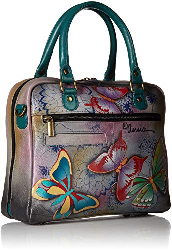 Anna by Anuschka Women’s Genuine Leather Medium Cross Body | Hand Painted Original Artwork | Chic & Stylish Organizer | Butterfly Paradise