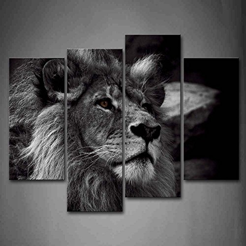 Black and White Lion Head Portrait Wall Art Painting Pictures Print On Canvas Animal The Picture for Home Modern Decoration